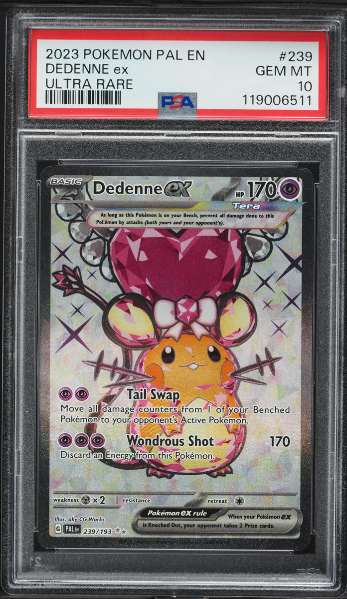 2023 Pokemon SV Paldea Evolved Full Art Dedenne ex #239 PSA 10 GEM MINT ...