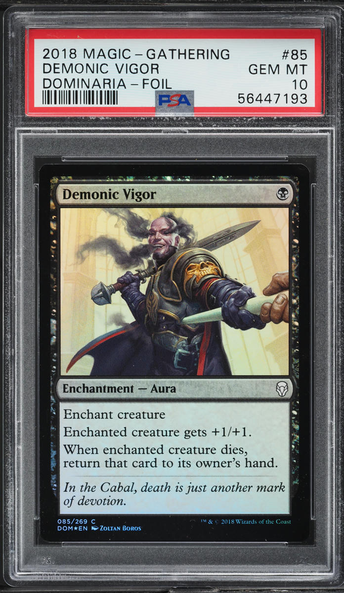 2018 Magic The Gathering MTG Dominaria Foil Demonic Vigor #85 PSA 10 ...