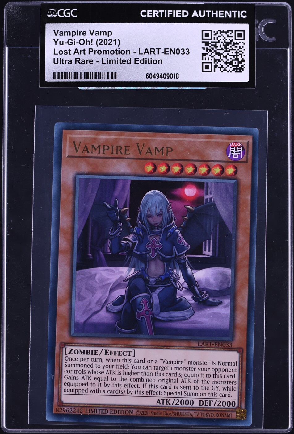 2021 Yu-Gi-Oh! Lost Art Promo Vampire Vamp #LART-EN033 CGC AUTH on ...