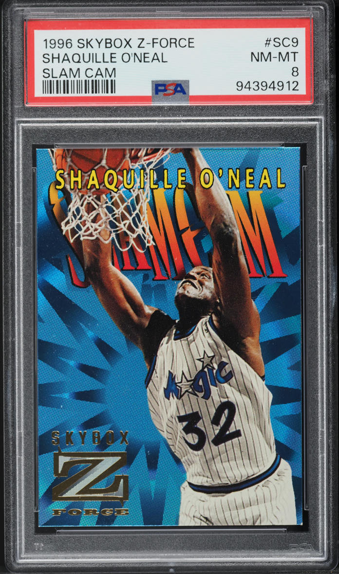 1996 Skybox Z-Force Slam Cam Shaquille O'Neal #SC9 PSA 8 NM-MT on ...