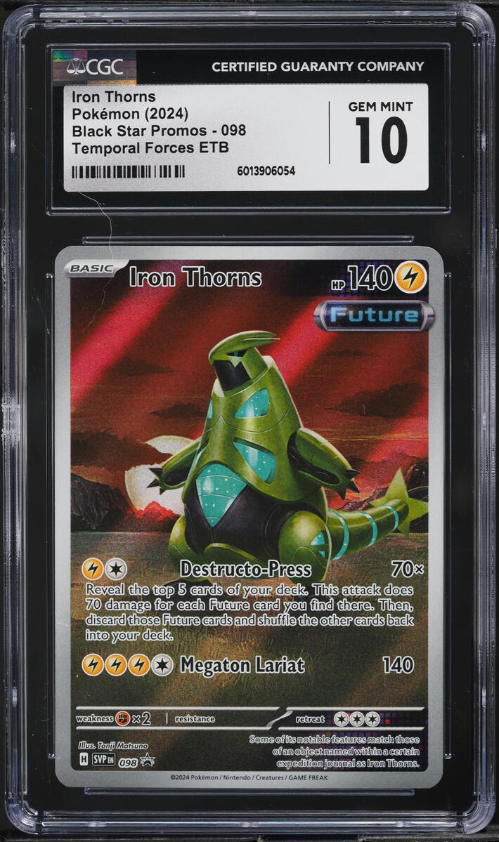 2024 Pokemon SV Black Star Promo Temporal Forces ETB Iron Thorns #98 CGC 10 on Fanatics Collect