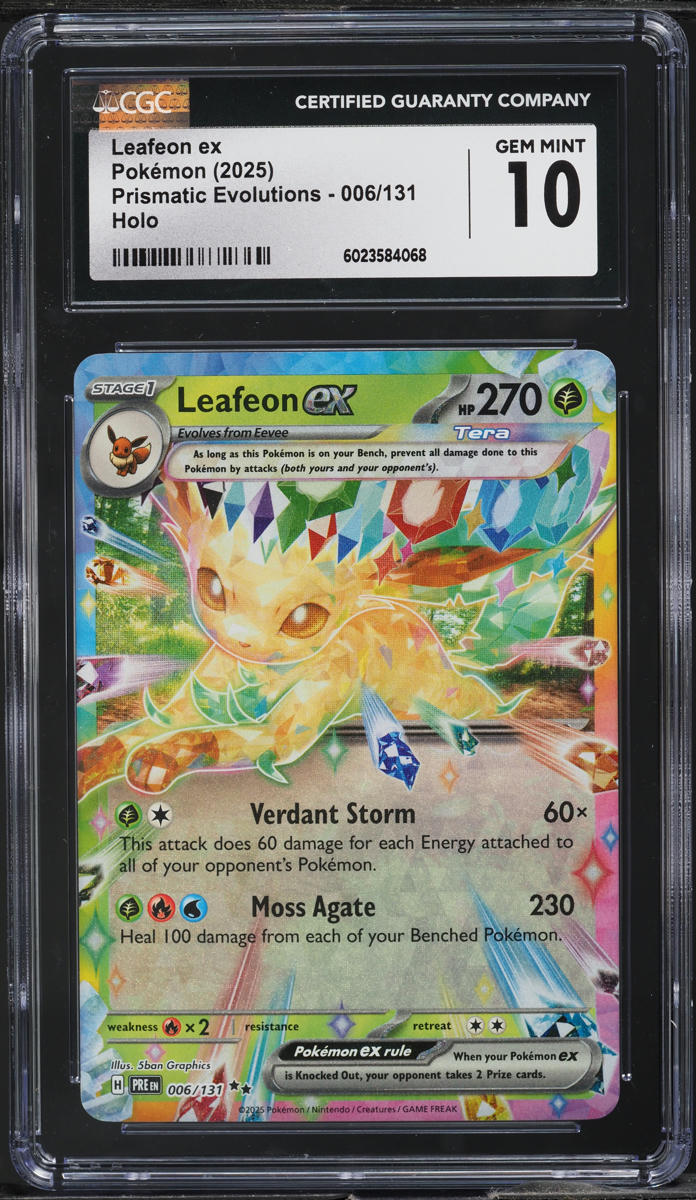 2025 Pokemon Scarlet & Violet Prismatic Evolution Leafeon ex #6 CGC 10 ...