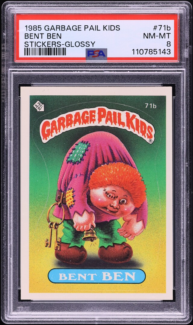 1985 Topps Garbage Pail Kids Stickers Glossy Bent Ben #71b PSA 8 NM-MT ...