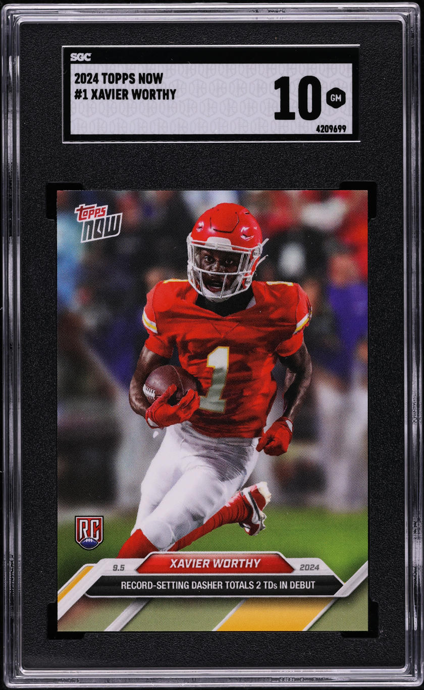 2024 Topps Now Xavier Worthy ROOKIE #1 SGC 10 GEM MINT on Fanatics Collect