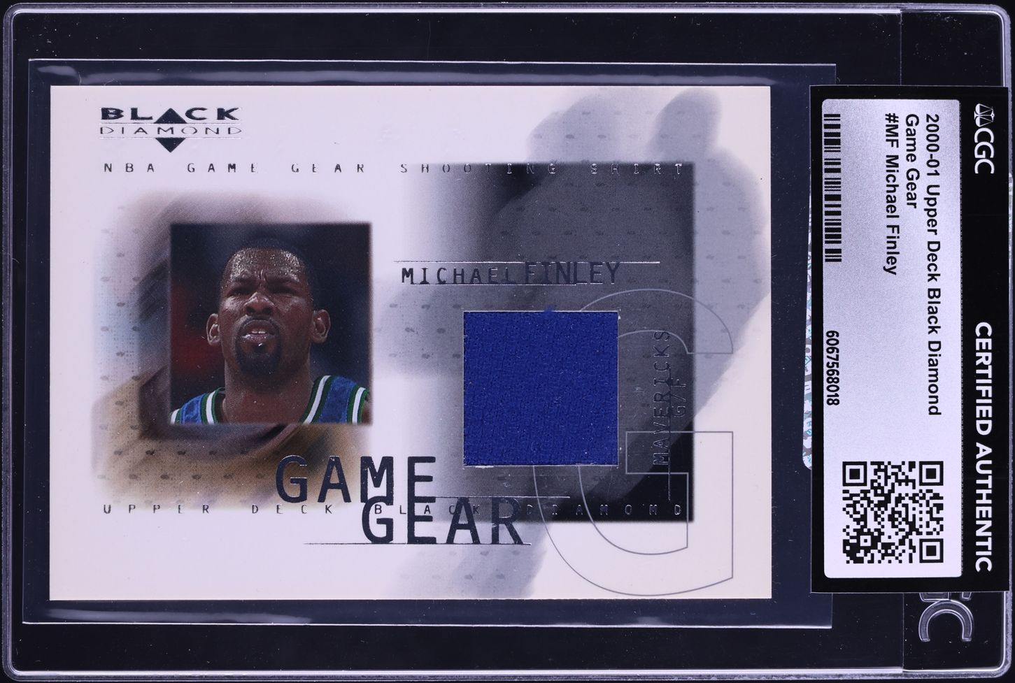 2000 Black Diamond Game Gear Michael Finley PATCH #MF CGC AUTH on ...