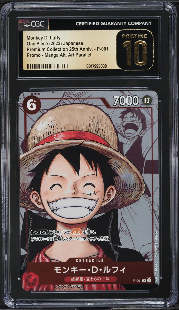 2022 One Piece Japanese Premium 25th Manga Alt Art Monkey D. Luffy #P-001 CGC 10 on Fanatics Collect