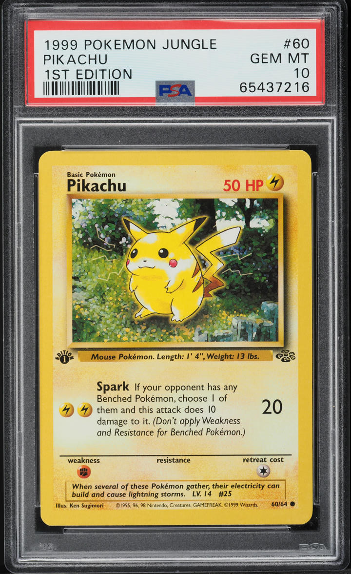 1999 Pokemon Jungle 1st Edition Pikachu #60 PSA 10 GEM MINT on Fanatics ...
