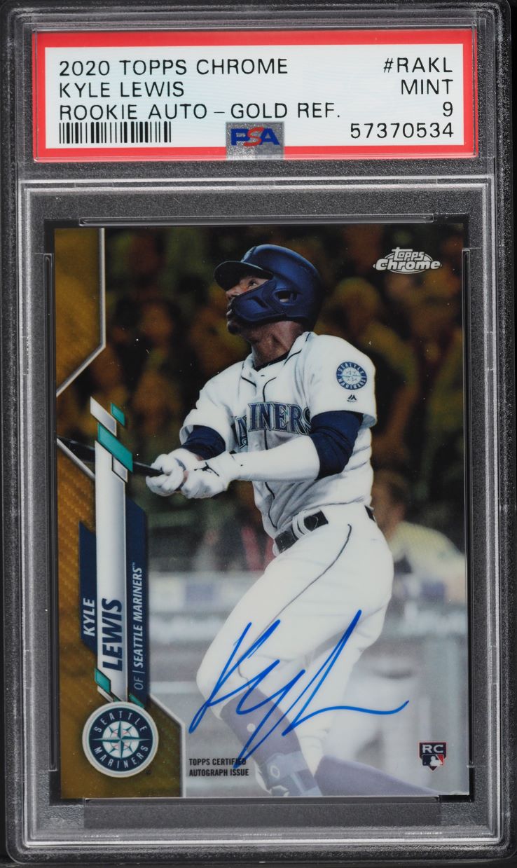 2020 Topps Chrome Gold Refractor Kyle Lewis ROOKIE AUTO /50 #RAKL PSA 9 ...