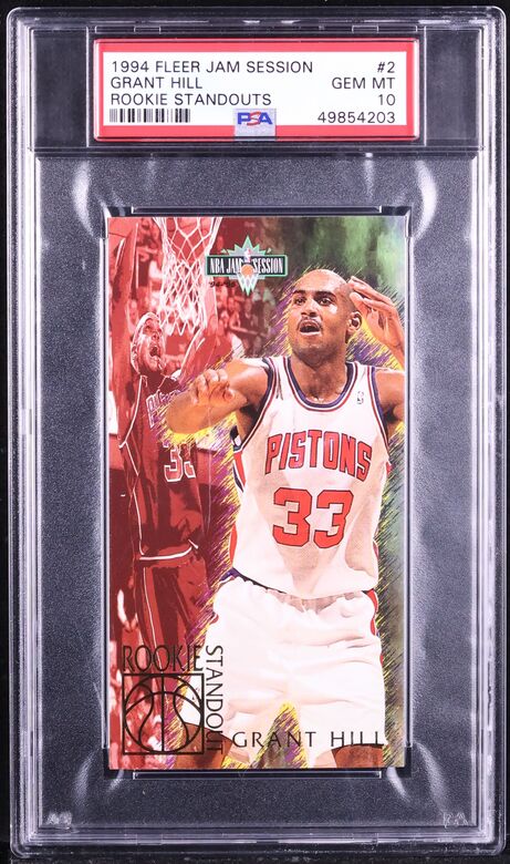 1994 Fleer Jam Session Standouts Grant Hill ROOKIE #2 PSA 10 GEM MINT ...