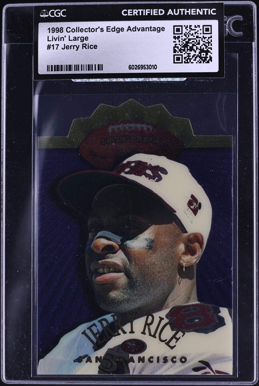 1998 Collector's Edge Advantage Livin' Large Die-Cut Jerry Rice #17 CGC ...