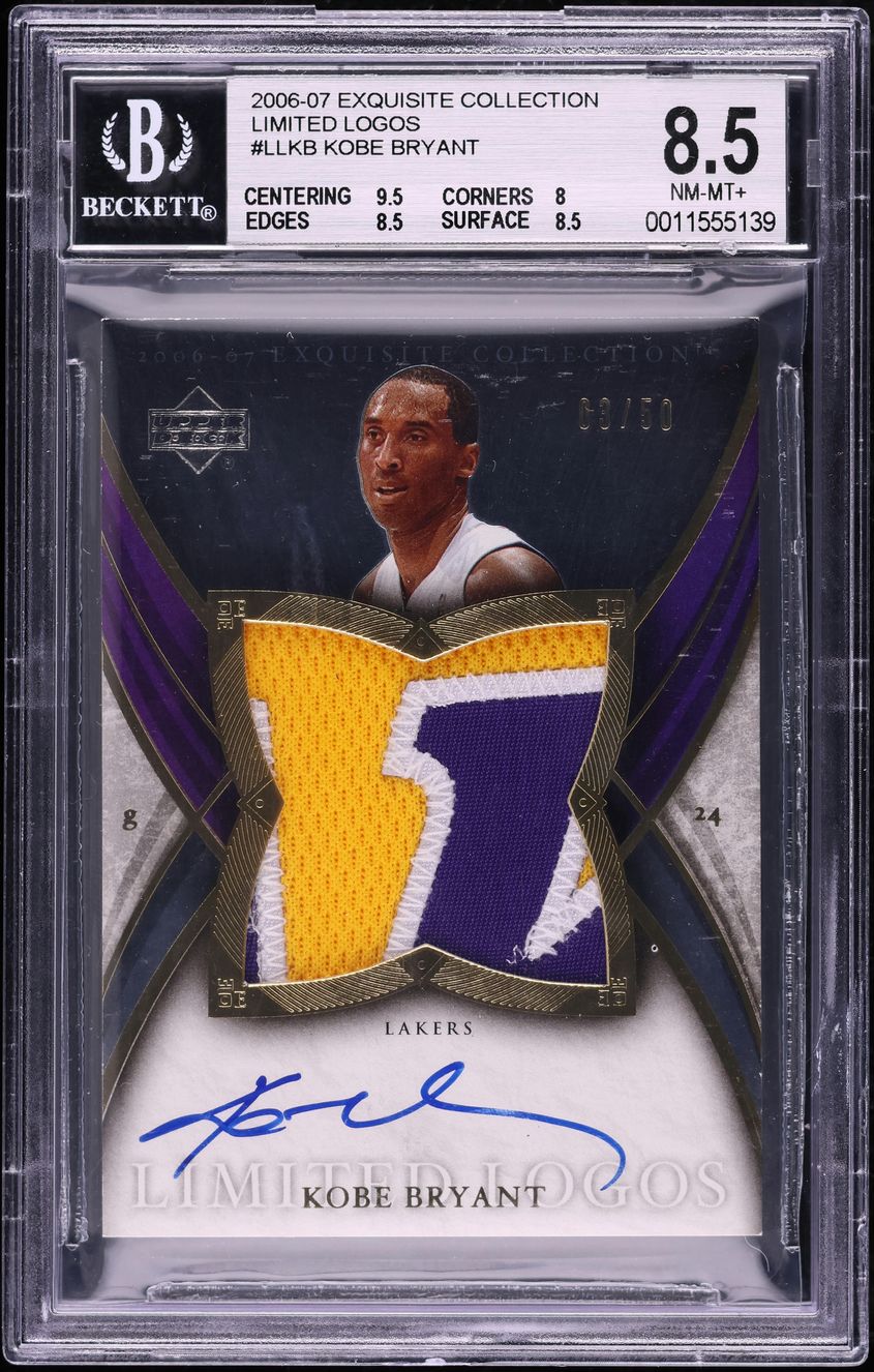 2006 Exquisite Collection Limited Logos Kobe Bryant PATCH AUTO /50 BGS 8.5 on Fanatics Collect