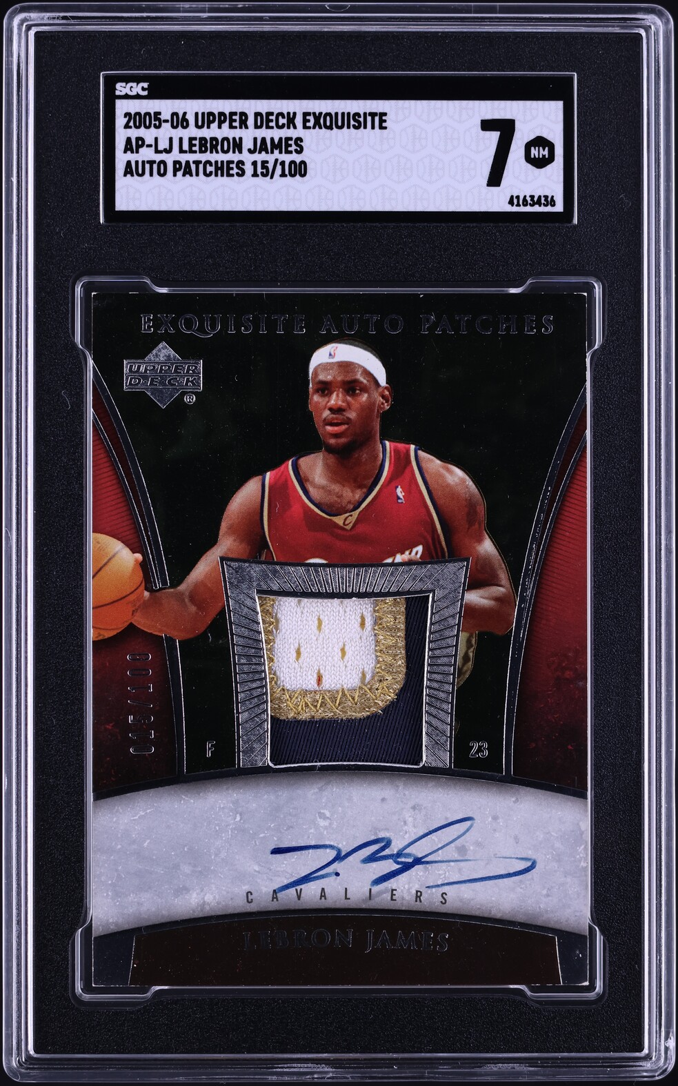 2005 Exquisite Collection LeBron James PATCH AUTO /100 #AP-LJ SGC 7 ...