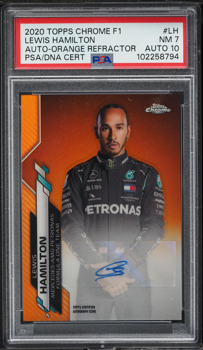 2020 Topps Chrome Formula 1 F1 Orange Lewis Hamilton AUTO DNA 10 /25 ...