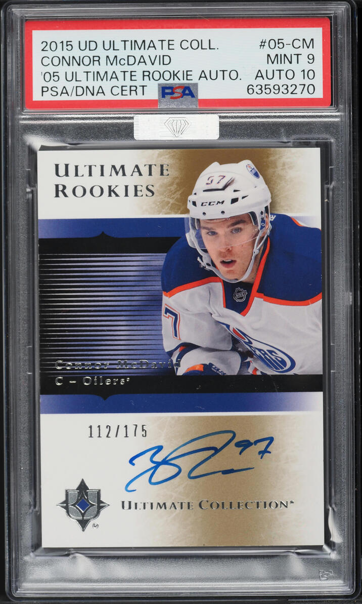2015 Ultimate Collection '05 Connor McDavid ROOKIE AUTO DNA 10 /175 MBA ...