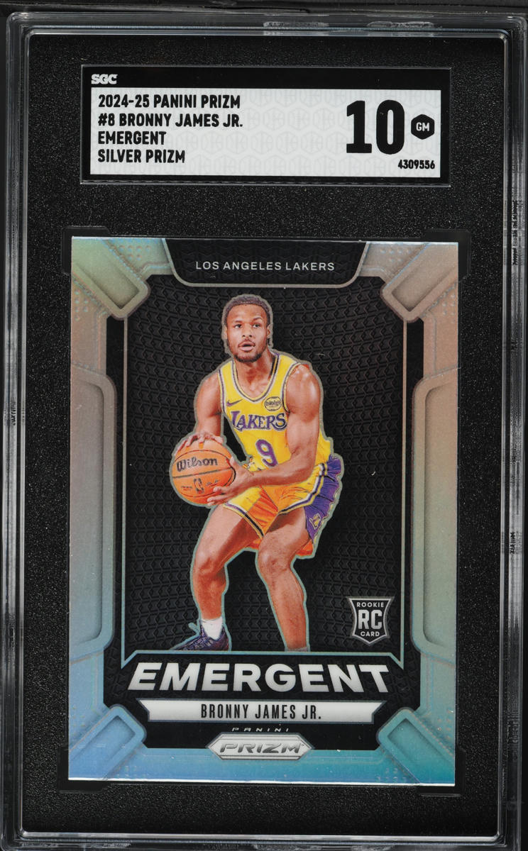 2024 Panini Prizm Emergent Silver Bronny James Jr. ROOKIE #8 SGC 10 GEM ...