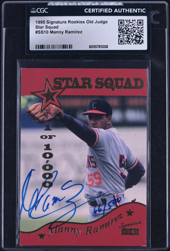 1995 Signature Rookies Old Judge Star Squad Manny Ramirez AUTO /500 CGC ...