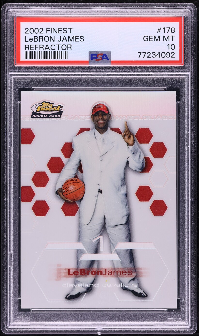 2002 Finest Refractor LeBron James ROOKIE /250 #178 PSA 10 GEM MINT on ...