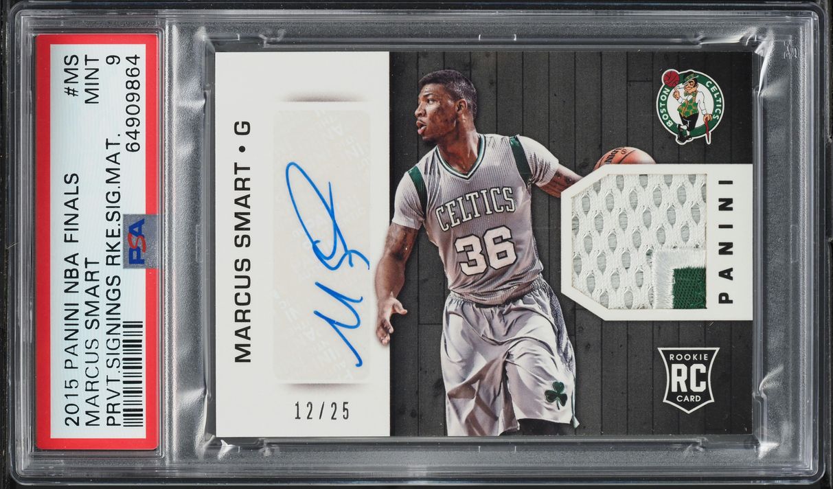 2015 Panini NBA Finals Private Signings Marcus Smart RC PATCH AUTO /25 ...