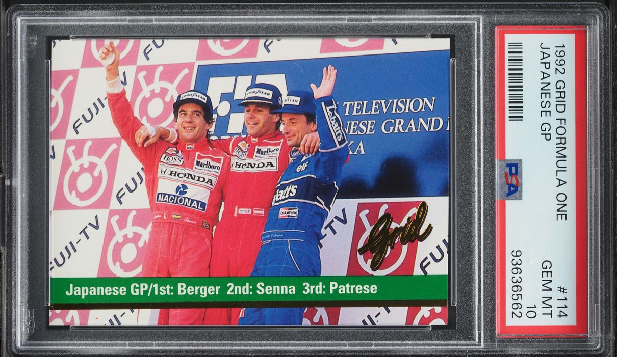 1992 Grid Formula One F1 Japanese GP Ayrton Senna #114 PSA 10 GEM MINT ...