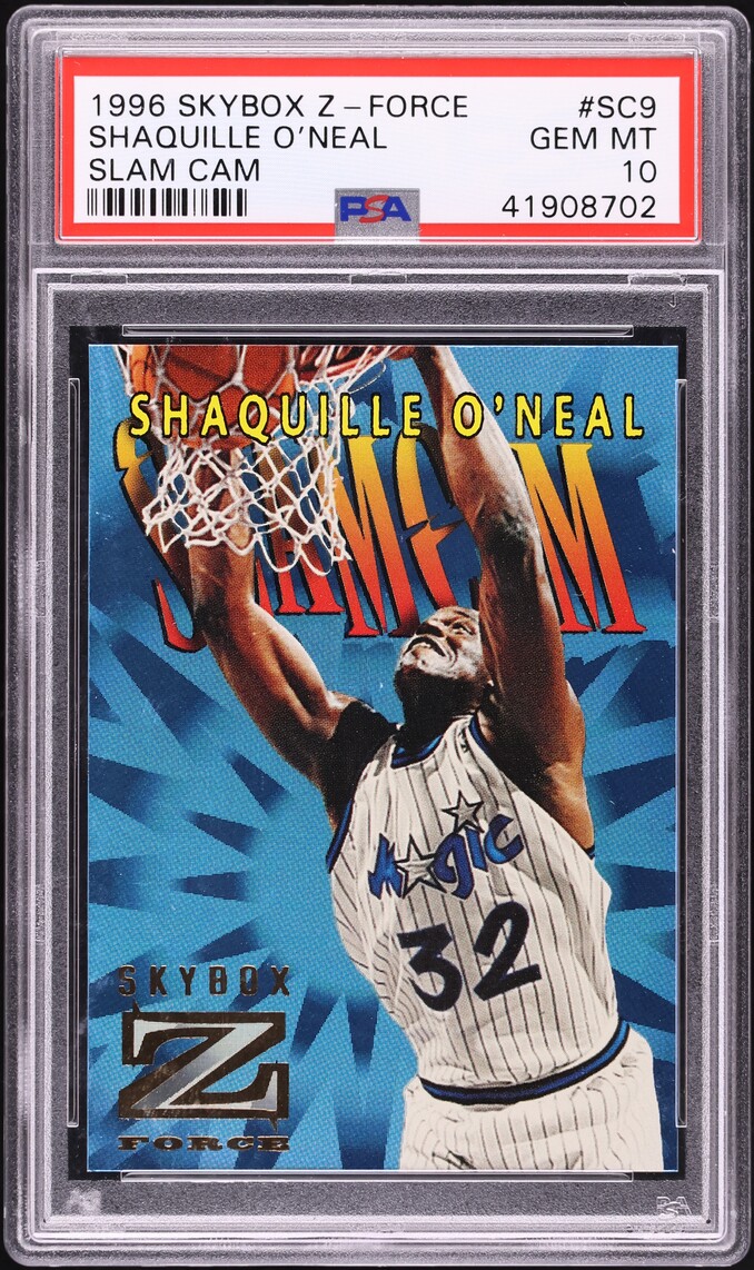 1996 Skybox Z-Force Slam Cam Shaquille O'Neal #SC9 PSA 10 GEM MINT on ...