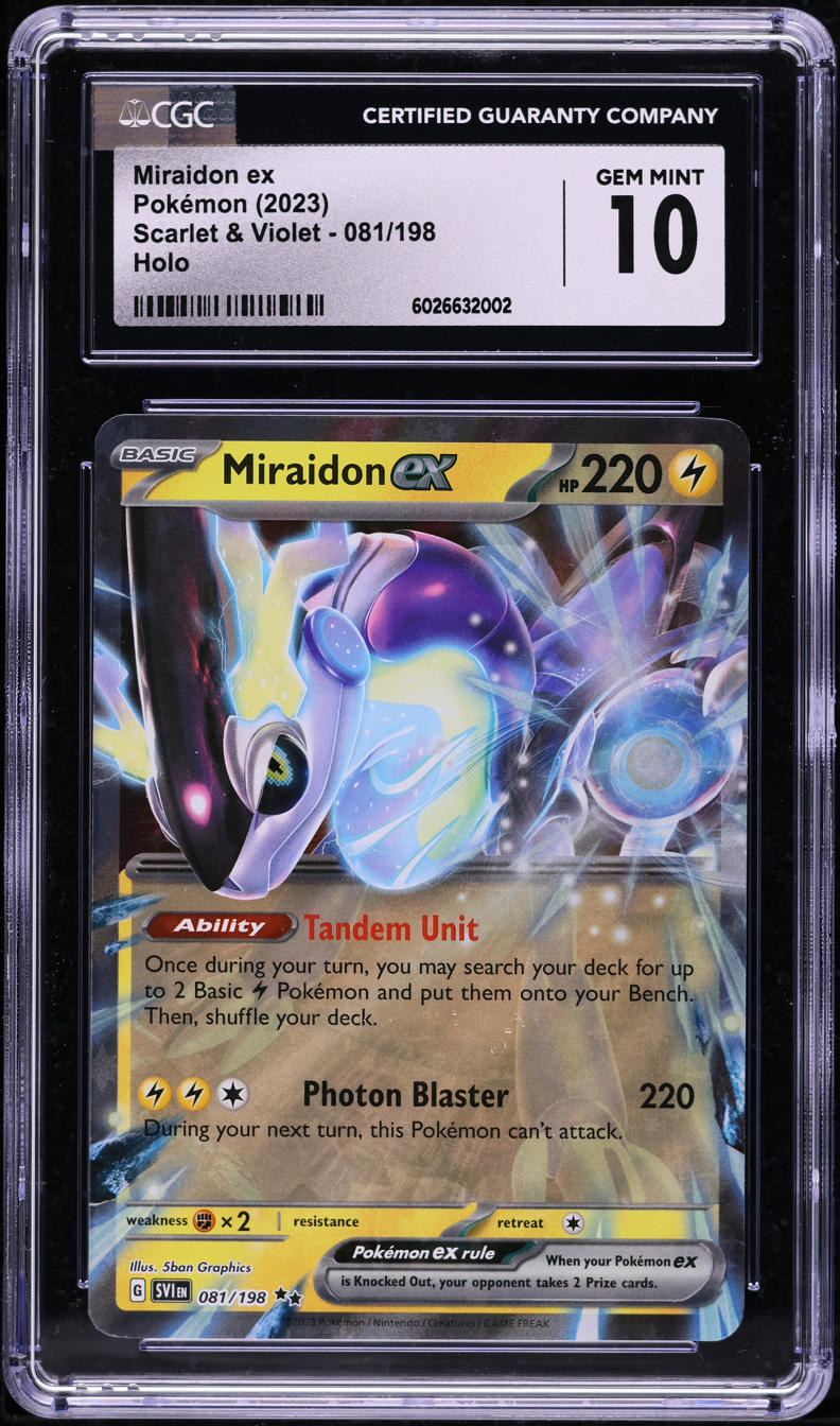 2023 Pokemon Scarlet & Violet Holo Miraidon ex #081 CGC 10 GEM MINT on ...