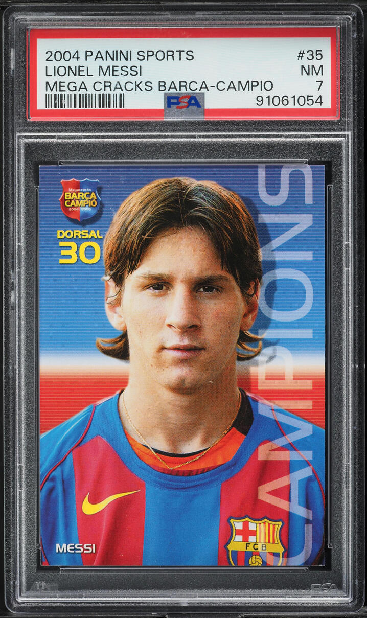 2004 Panini Sports Mega Cracks Barca Campio Lionel Messi ROOKIE #35 PSA ...