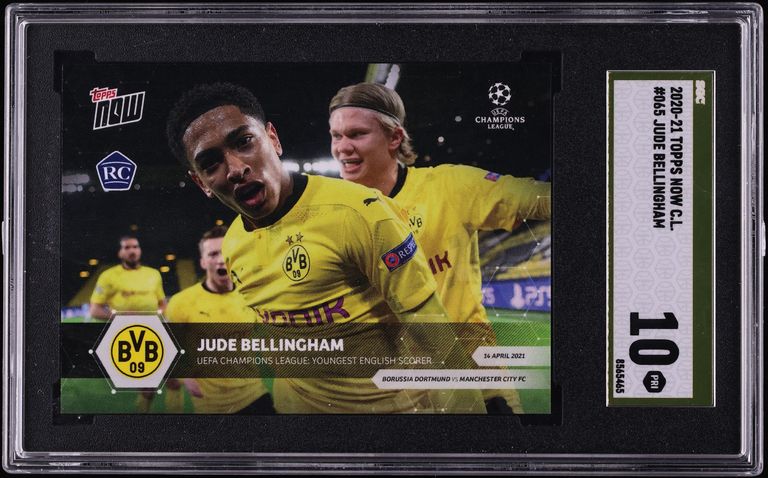 2020 Topps Now Champions League Jude Bellingham ROOKIE #65 SGC 10 ...