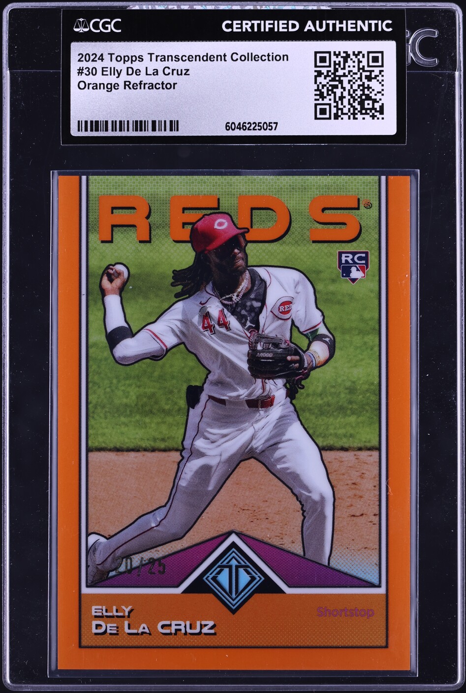 2024 Topps Transcendent Collection Orange Ref. Elly De La Cruz RC /25 CGC AUTH on Fanatics Collect