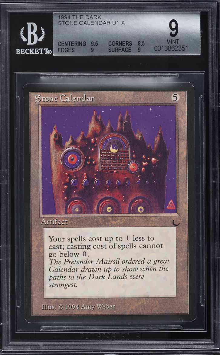 1994 Magic The Gathering MTG The Dark Stone Calendar U1 A BGS 9 MINT on ...
