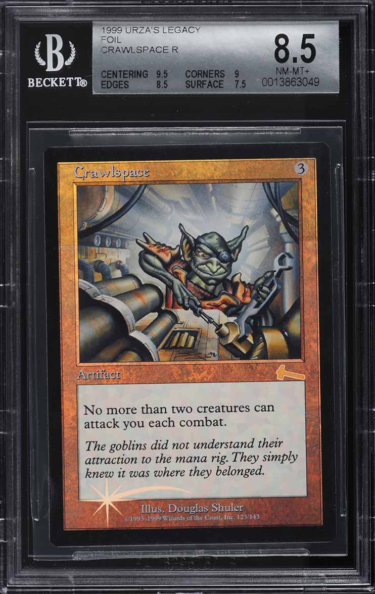 1999 Magic The Gathering MTG Urza's Legacy Foil Crawlspace R A #123 BGS ...