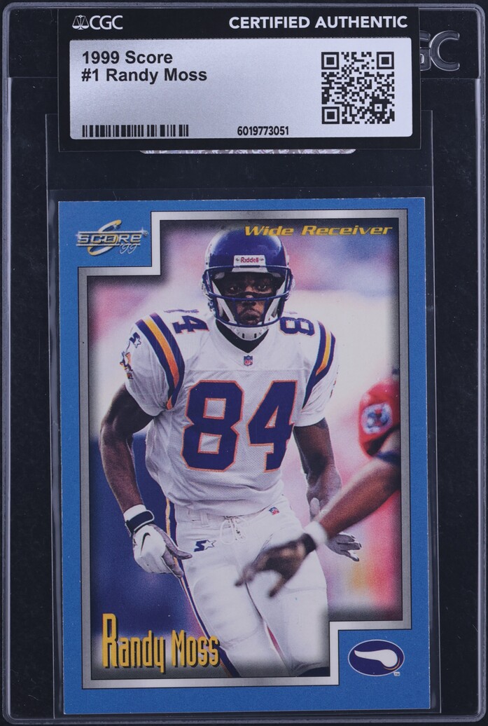 1999 Score Football Randy Moss #1 CGC AUTH on Fanatics Collect