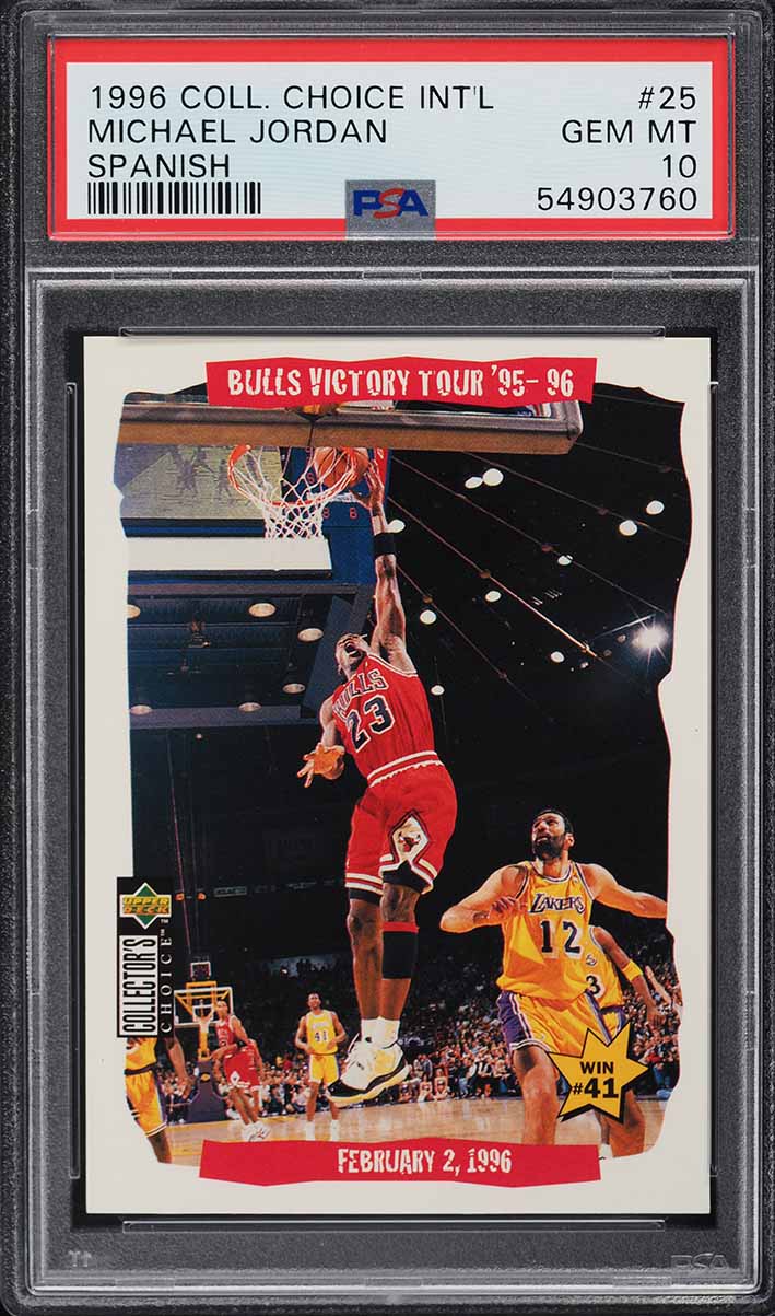 1996 Collector's Choice International Spanish Michael Jordan #25 PSA 10 ...