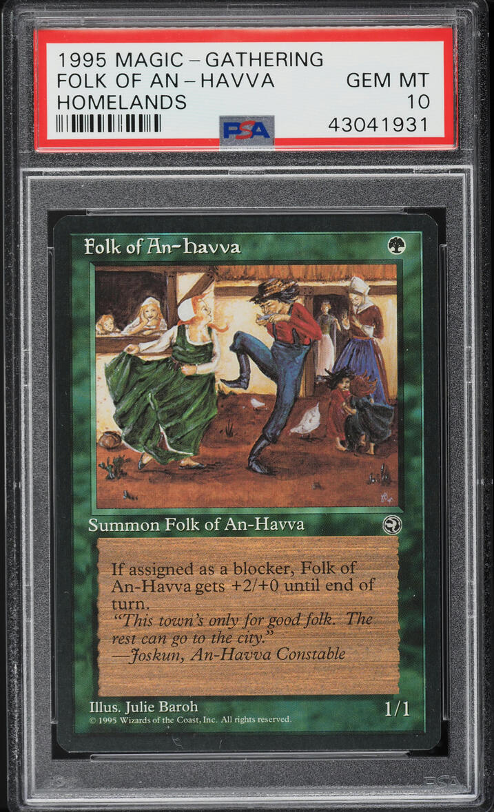 1995 Magic The Gathering MTG Homelands Folk Of An-Havva PSA 10 GEM MINT ...