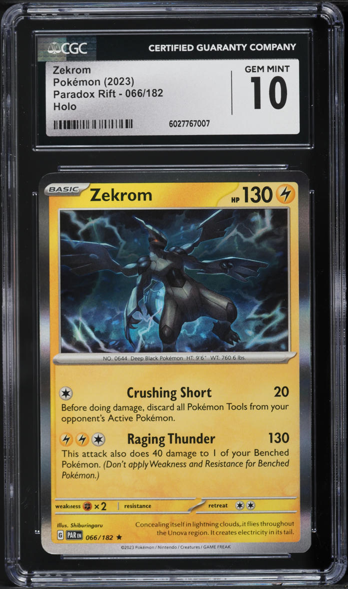 2023 Pokemon Scarlet & Violet Paradox Rift Holo Zekrom #66 CGC 10 GEM ...