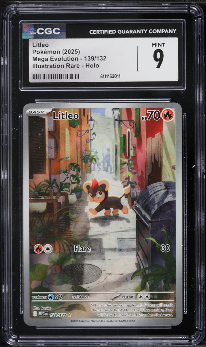 2025 Pokemon Mega Evolution IR Litleo #139 CGC 9 MINT on Fanatics Collect