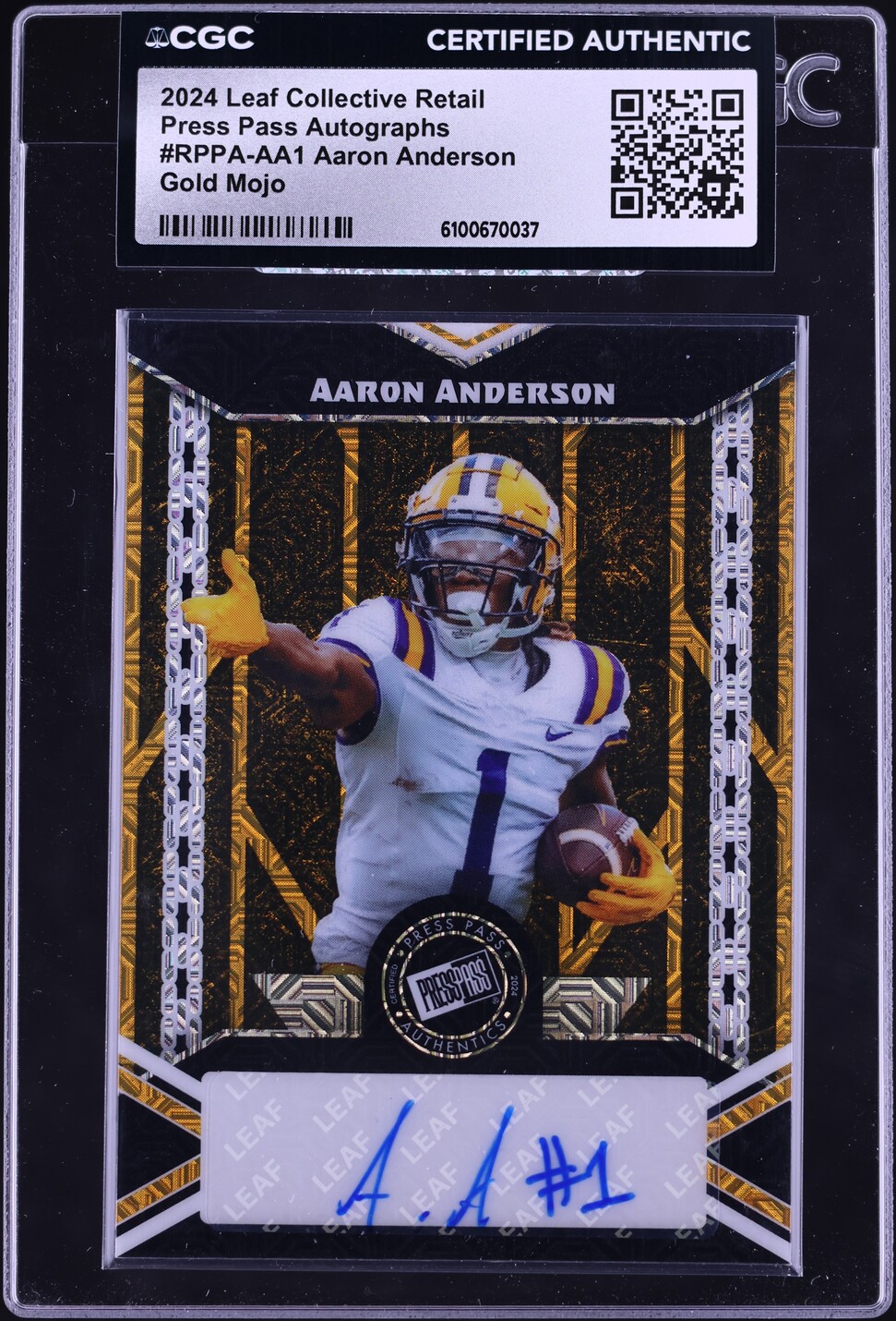 2024 Leaf Collective Retail Press Pass Gold Mojo Aaron Anderson ROOKIE ...