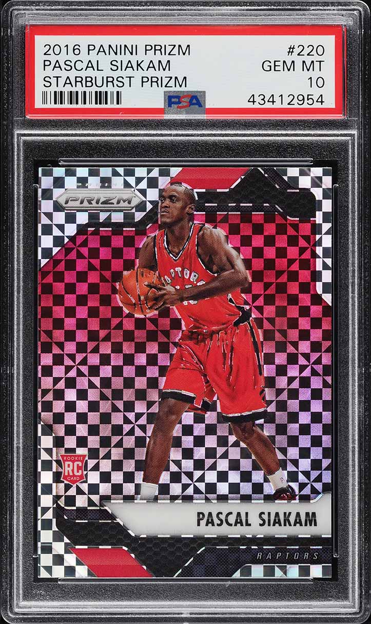 2016 Panini Prizm Starburst Prizms Pascal Siakam ROOKIE #220 PSA 10 GEM ...