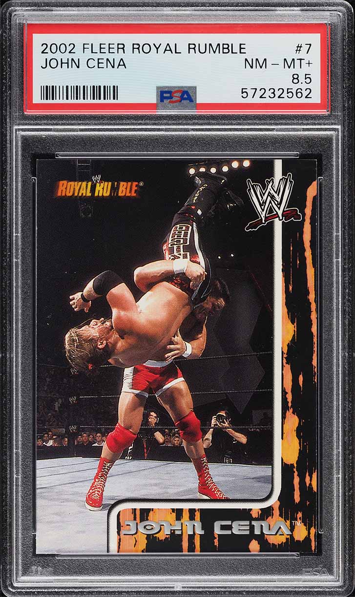 2002 Fleer Royal Rumble Wrestling John Cena ROOKIE #7 PSA 8.5 NM-MT+ on ...