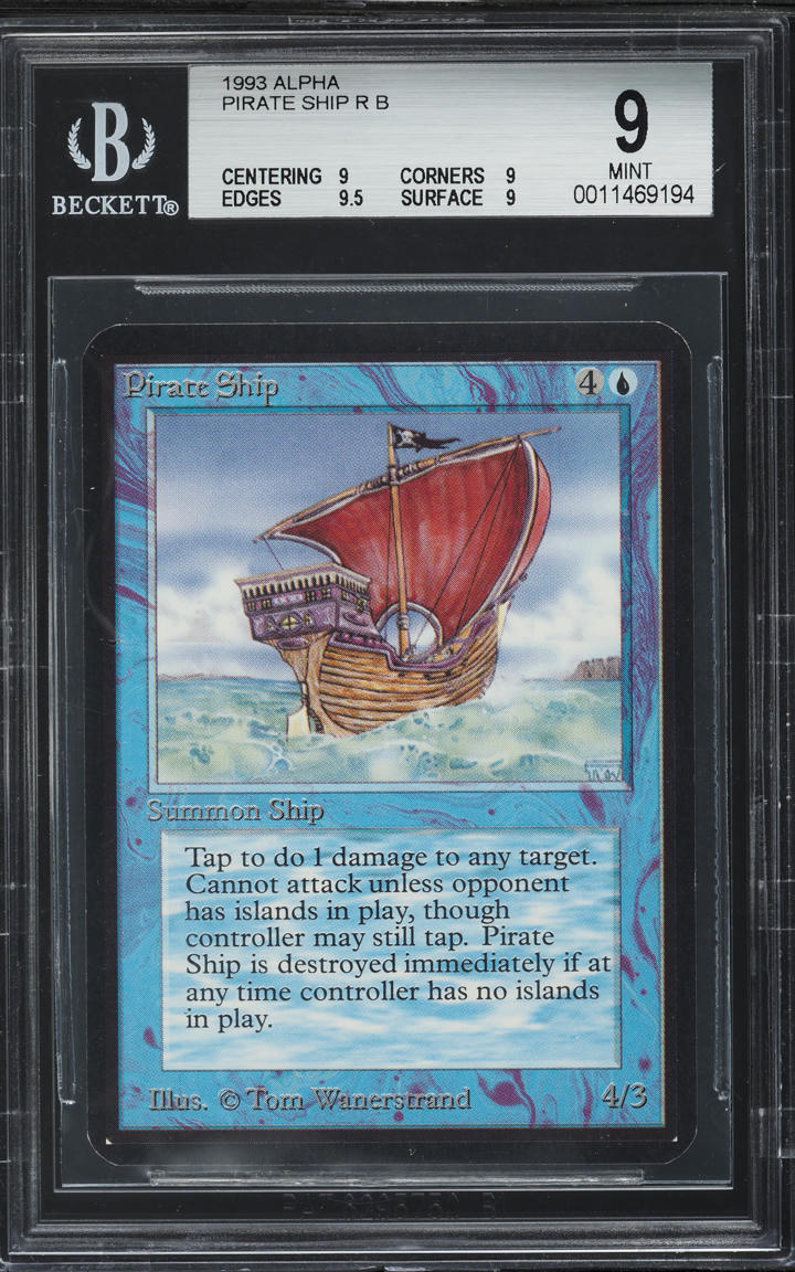1993 Magic The Gathering MTG Alpha Pirate Ship BGS 9 MINT on Fanatics ...