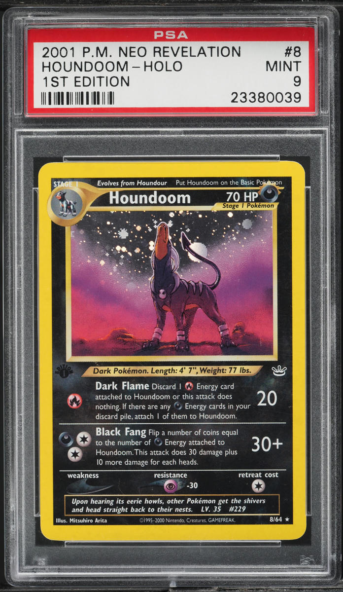 2001 Pokemon Neo Revelation 1st Edition Holo Houndoom #8 PSA 9 MINT on Fanatics Collect
