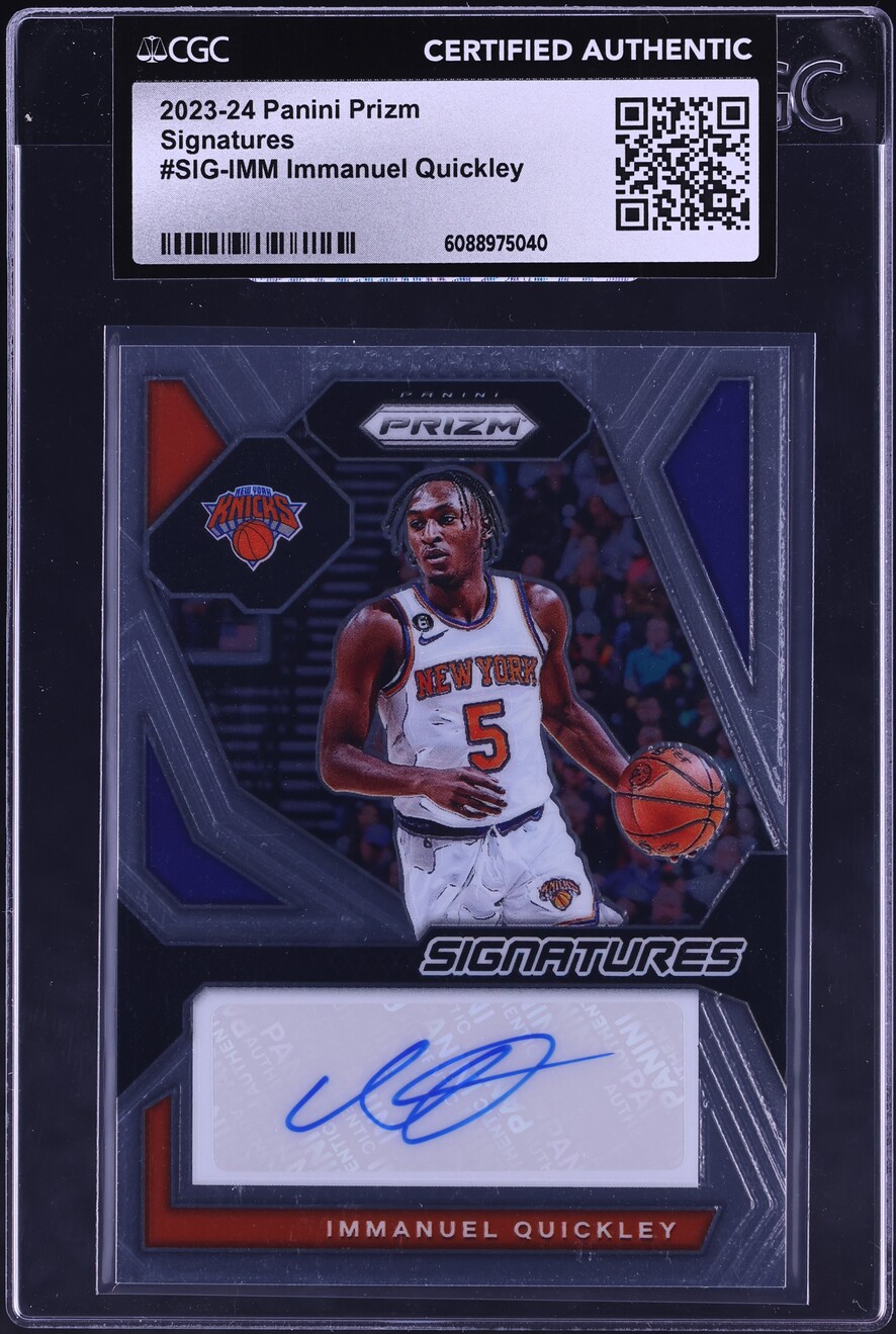 2023 Panini Prizm Signatures Immanuel Quickley AUTO #SIG-IMM CGC AUTH ...
