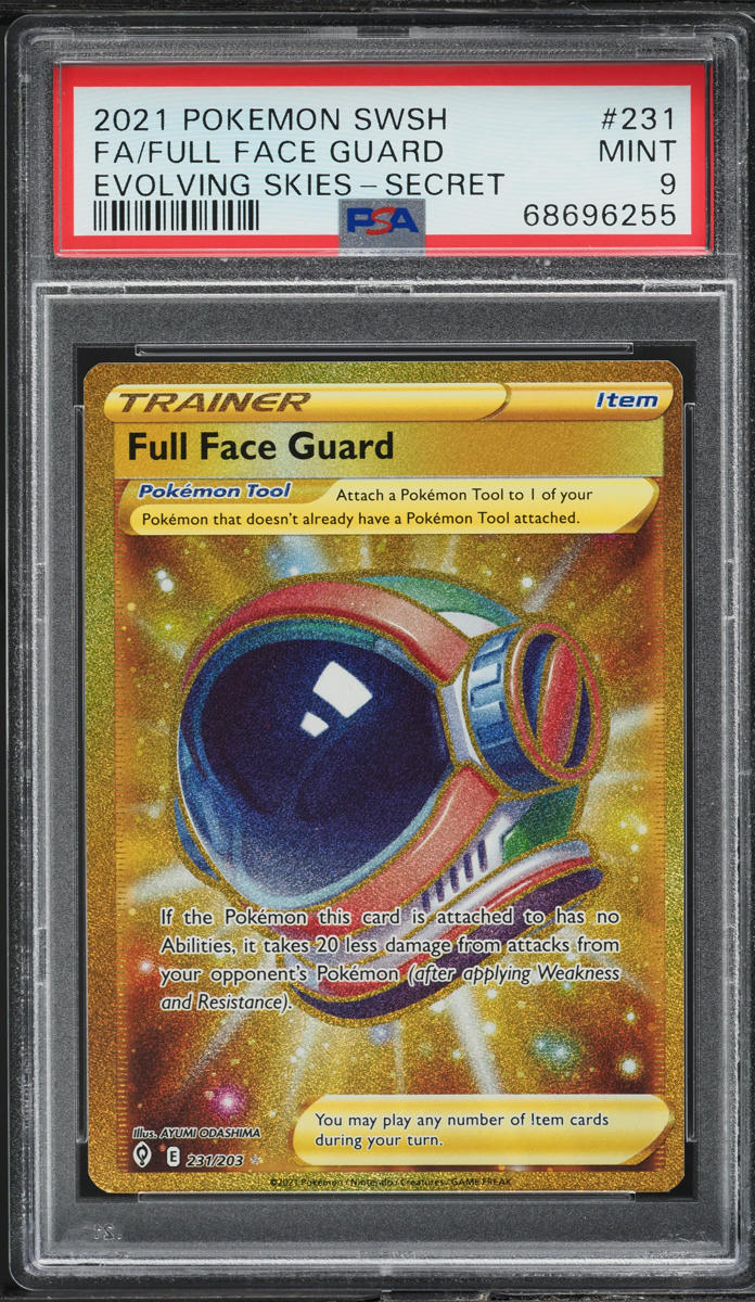 2021 Pokemon SWSH Evolving Skies Hyper Rare Full Face Guard #231 PSA 9 ...
