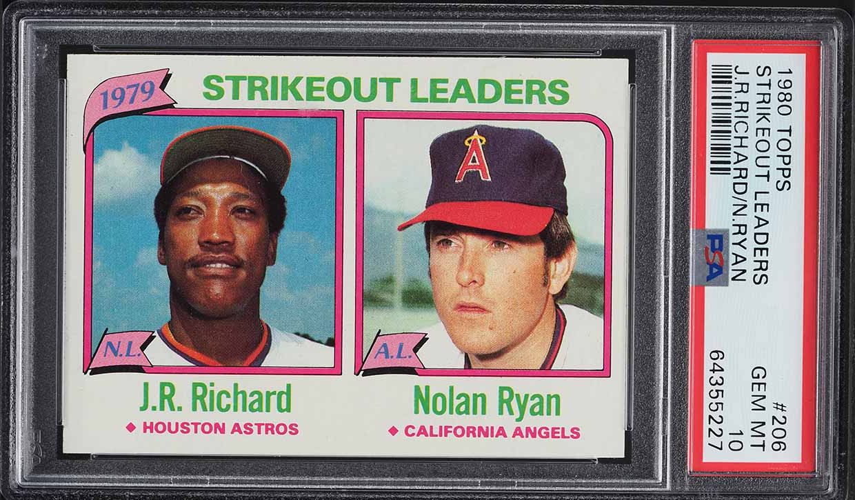 1980 Topps Nolan Ryan & J.R. Richard STRIKEOUT LDRS #206 PSA 10 GEM ...
