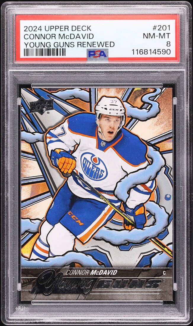 2024 Upper Deck Young Guns Renewed Connor McDavid #201 PSA 8 NM-MT on ...