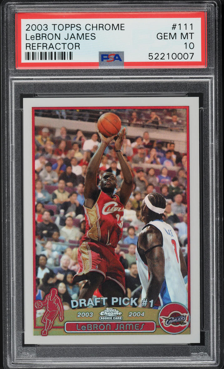 2003 Topps Chrome Refractor LeBron James ROOKIE #111 PSA 10 GEM MINT on ...