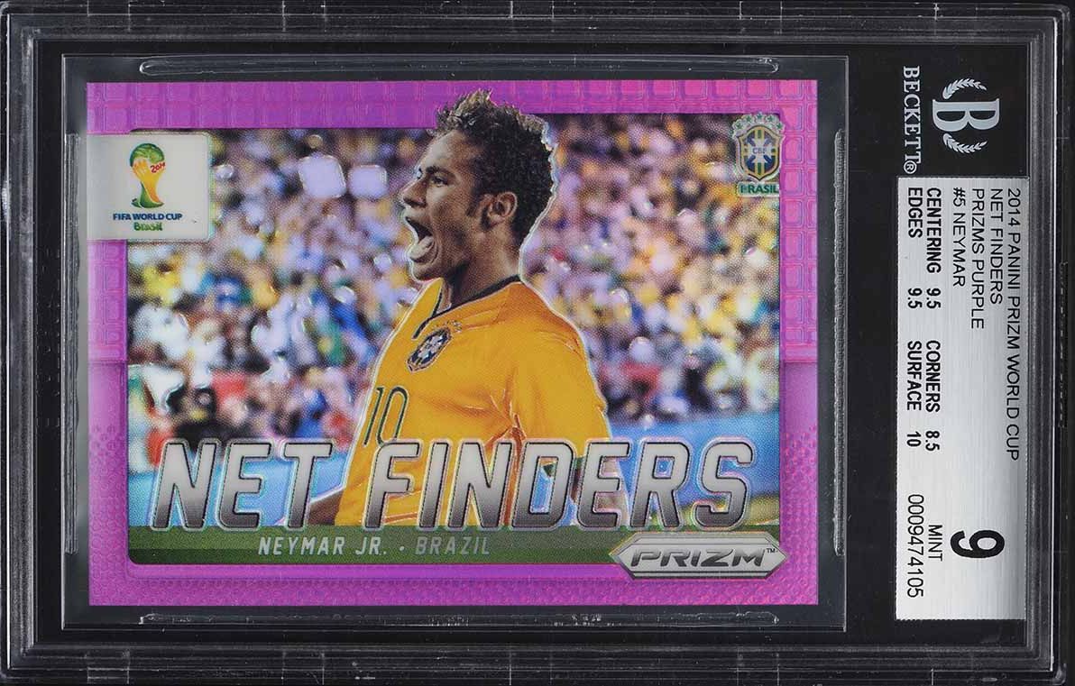 2014 Panini Prizm World Cup Net Finders Purple Neymar Jr. /99 #5 BGS 9 ...
