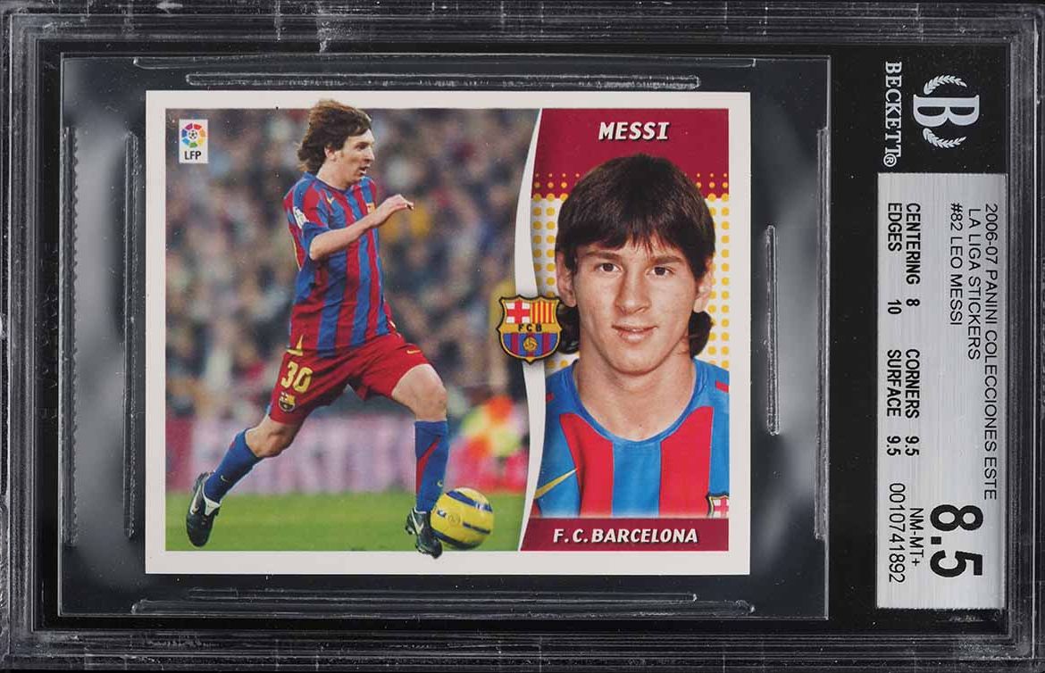 2006 Panini Colecciones Este La Liga Stickers Lionel Messi #82 BGS 8.5 ...