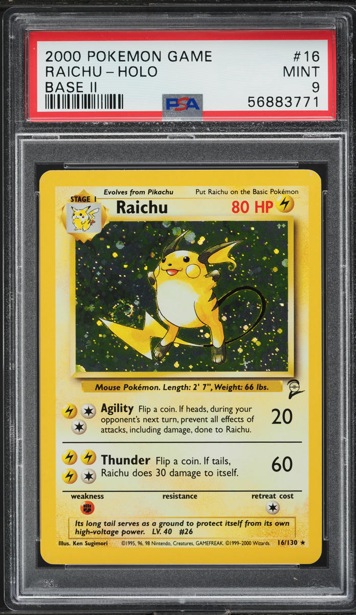 2000 Pokemon Base Set 2 Holo Raichu #16 PSA 9 MINT on Fanatics Collect