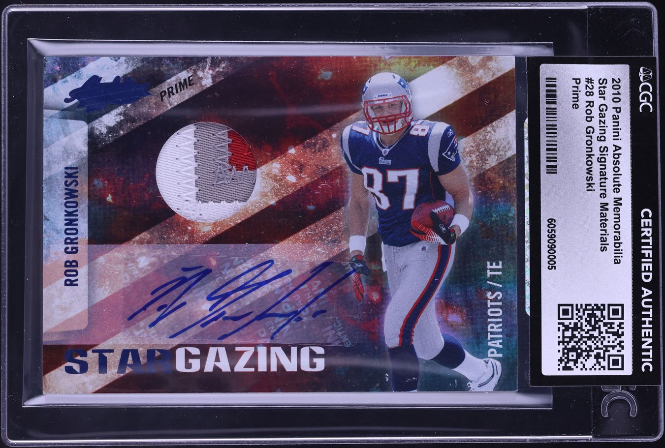 2010 Absolute Memorabilia Star Gazing Rob Gronkowski PATCH AUTO /10 #28 ...