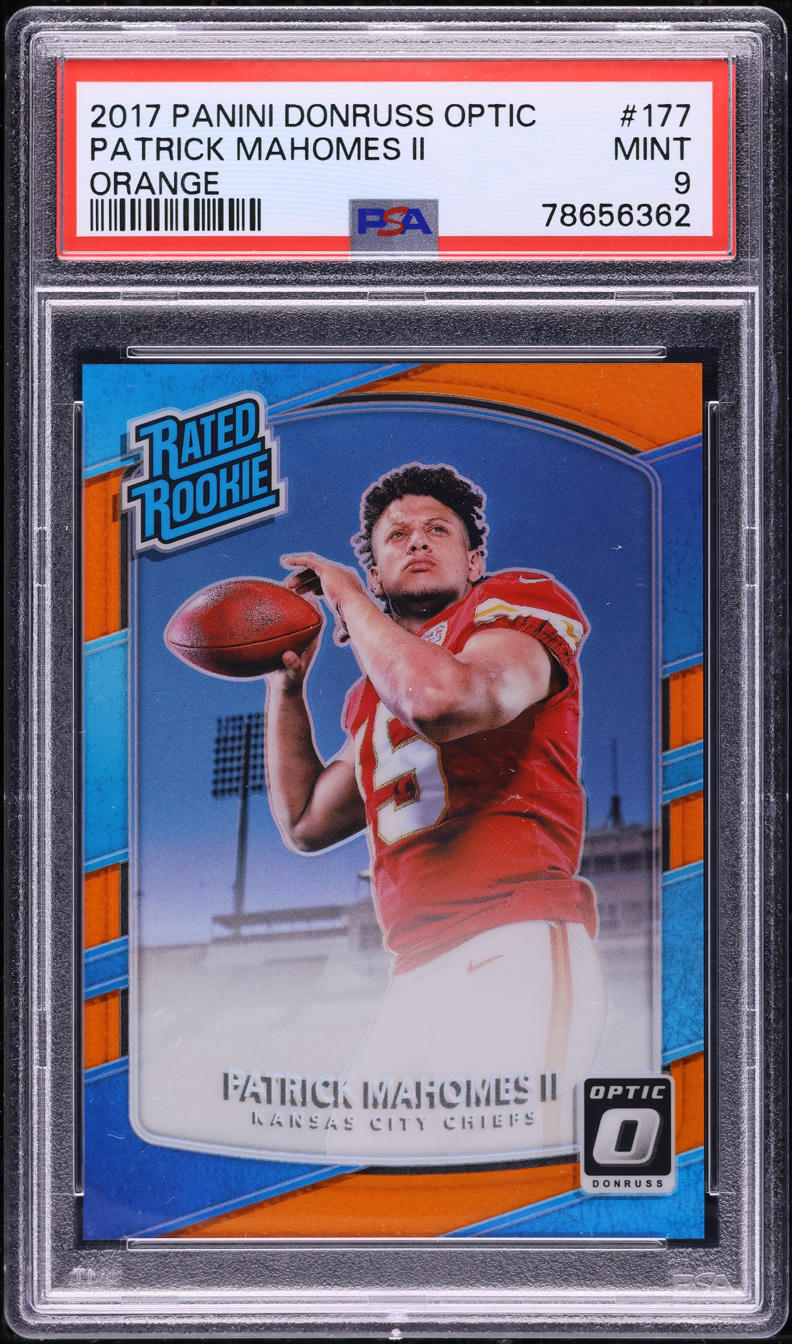 2017 Donruss Optic Orange Patrick Mahomes II ROOKIE /199 #177 PSA 9 ...